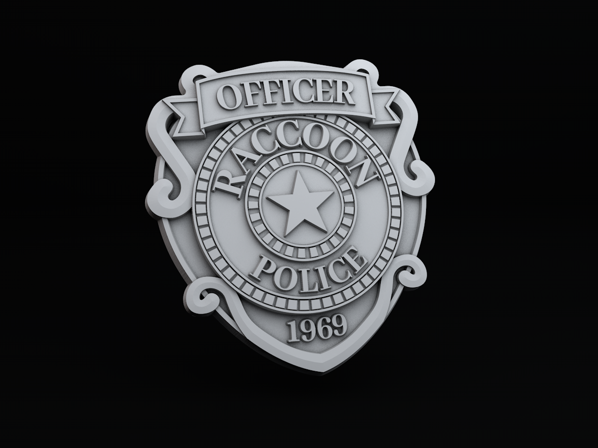🦝 Residual Evil 2 Remake Raccoon City Police Badge and keychain・ STL ...