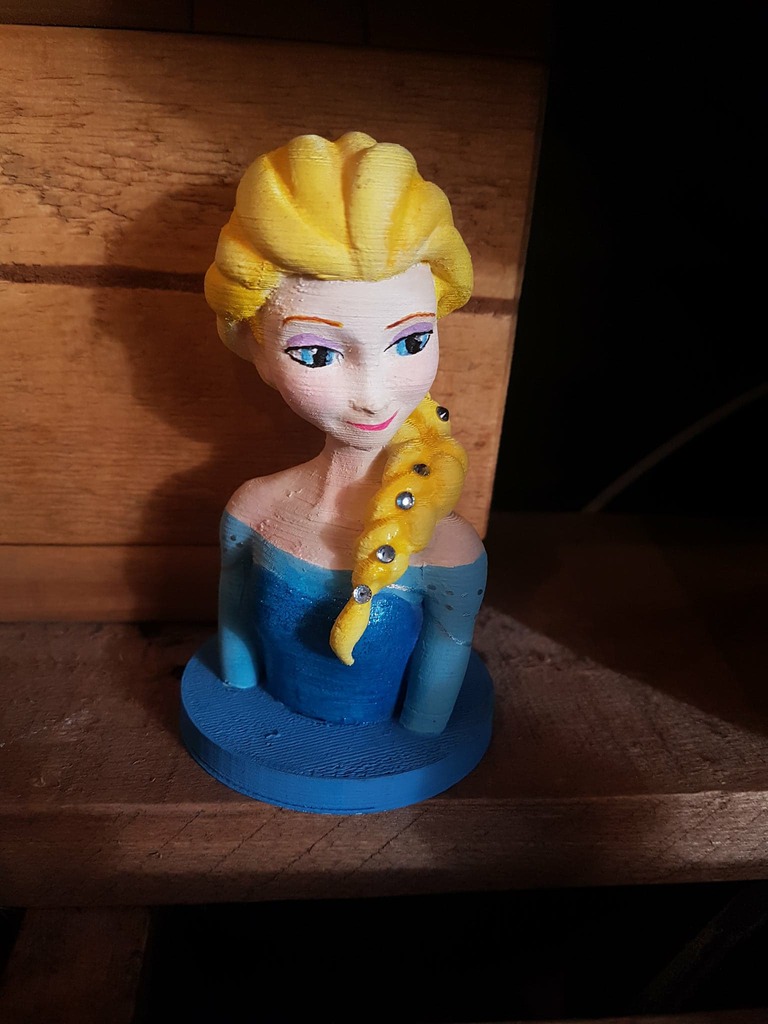 👤 Frozen Elsa Bust. No text matching anna's base.・Free 3D File for ・Cults
