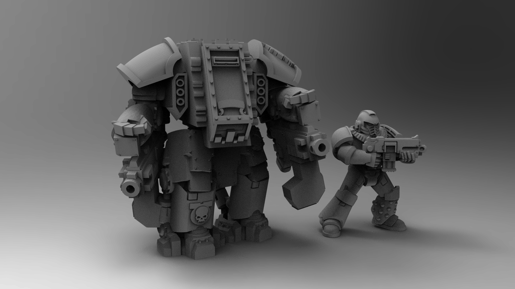🛰 SPACE MARINE CENTURION DREADNOUGHT・Free 3D File for ・Cults
