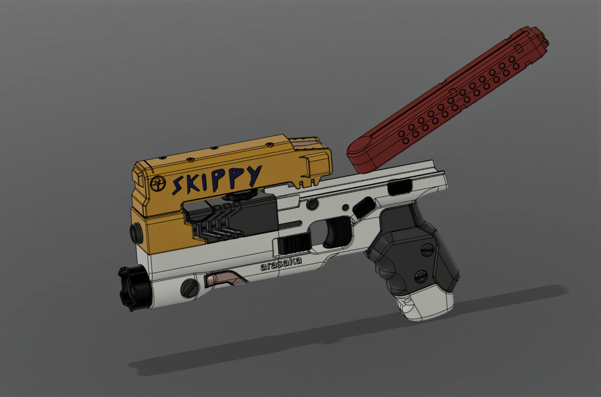 🎮 Skippy Blaster Cyberpunk 2077 Videogame Replica Prop・ STL File for ・Cults