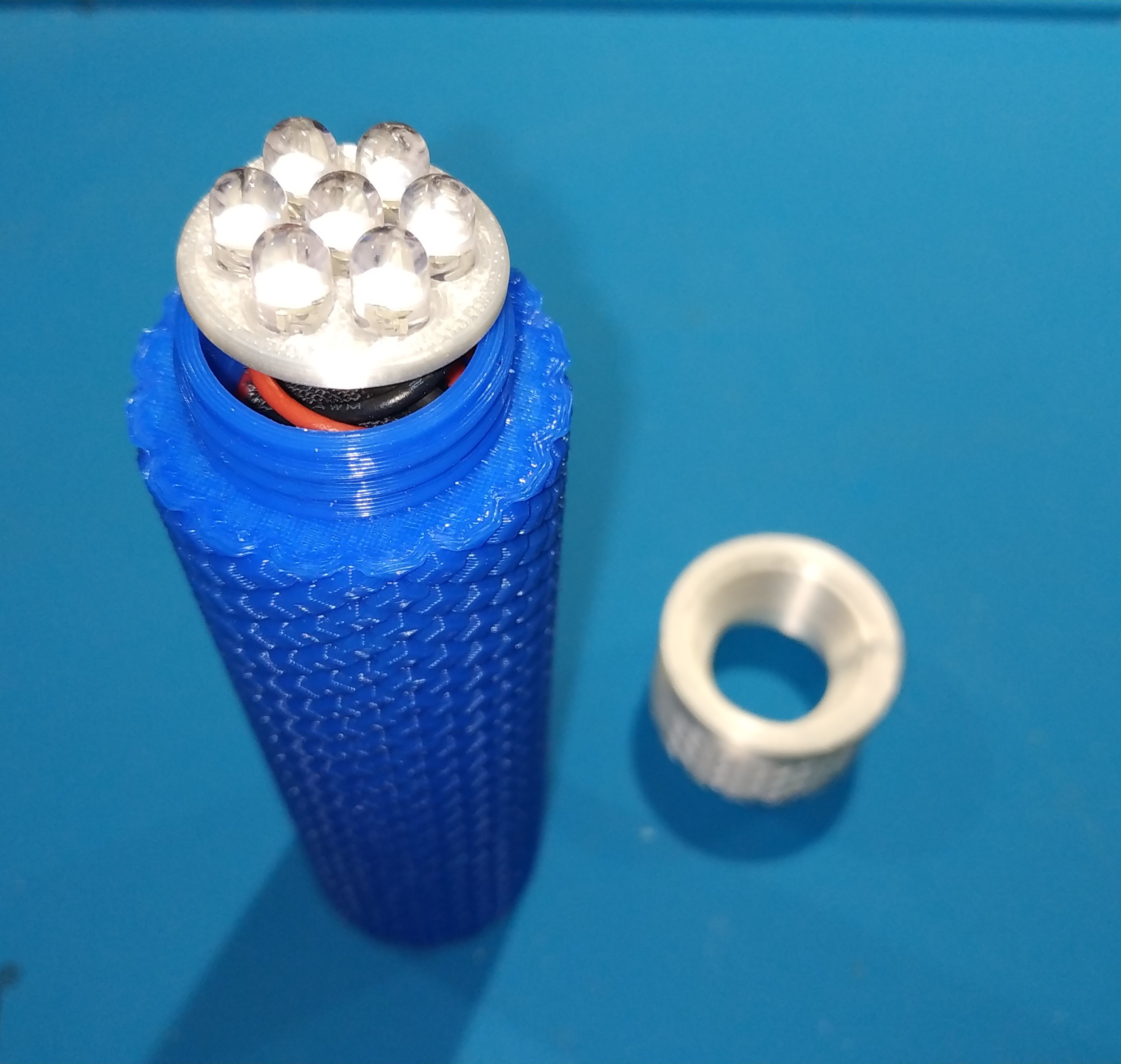 3D file LED flashlight with 18650 battery and USB-C connector, incl ...