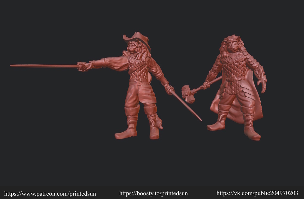 🎲 Leonin bardo y guerrero|paladín・Archivo 3D Gratis para ・Cults