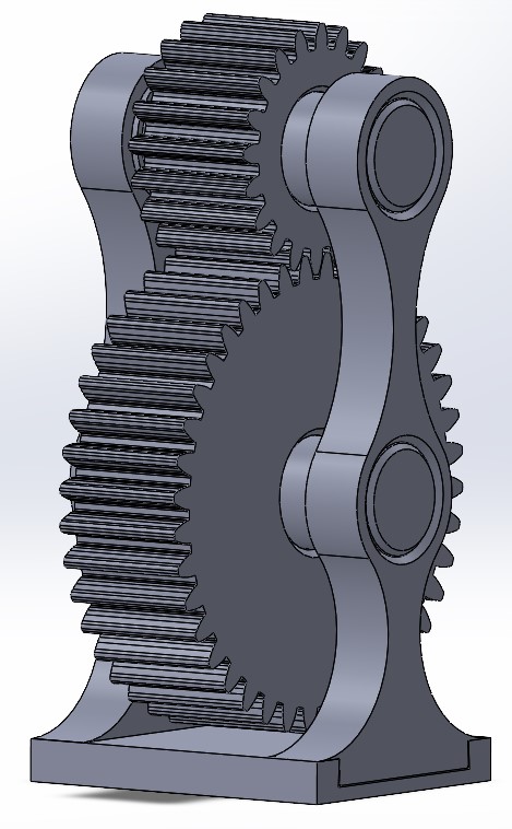Free STL file Gear module 0.8 Dp Ø16 Z20 + Dp 32 Z40 plus support ⚙️ ...