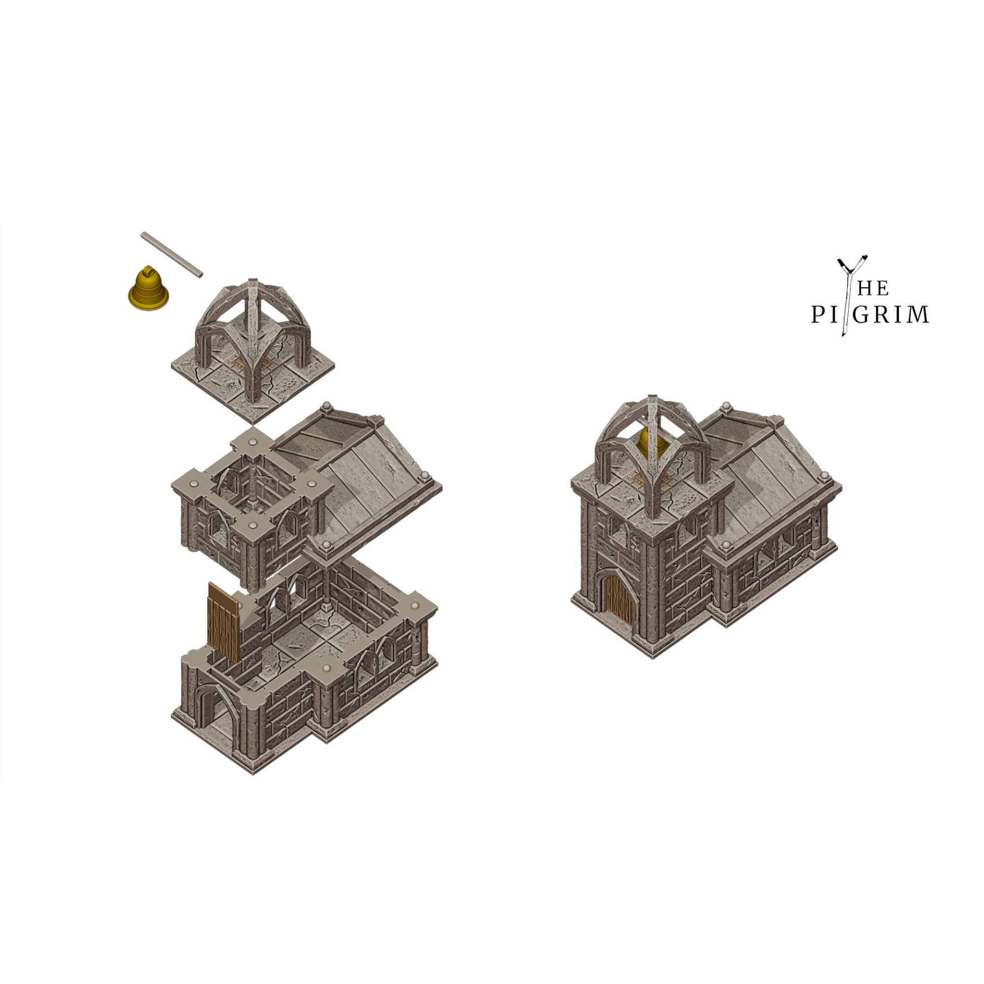 ⛪ church - TABLETOP TERRAIN DND RPG SCATTER・ 3D File for ・Cults