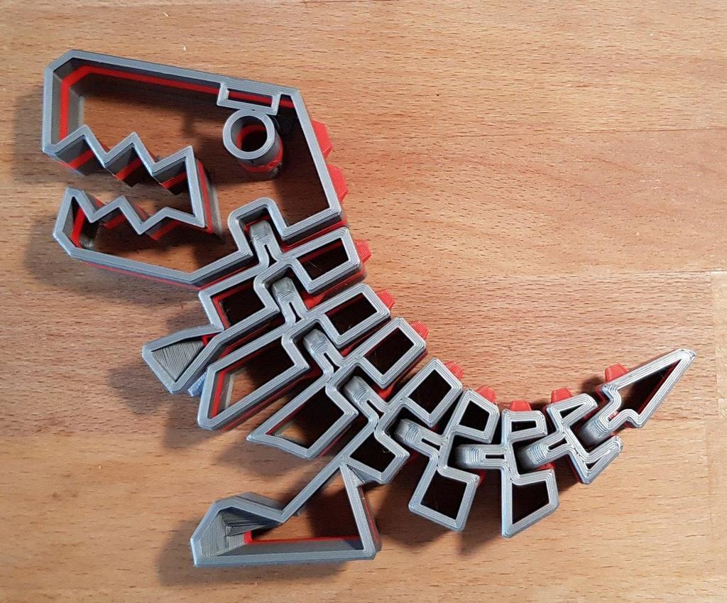 3D printing Flexi Rex with stronger links・Cults