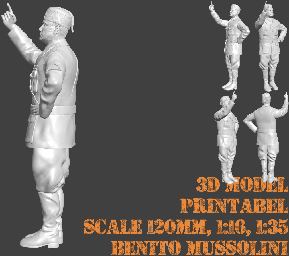 STL file Benito Mussolini 3D print model (Figure 4) 🎲 ・Model to ...