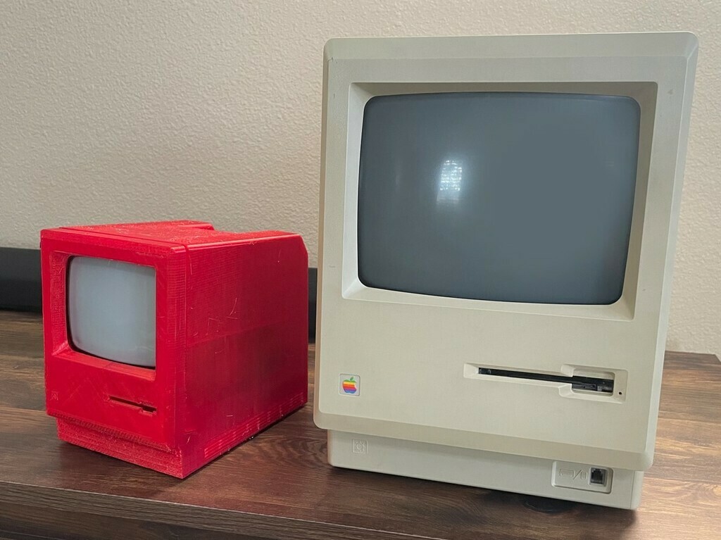 "Mac Minus" 5 inch CRT TV sized Macintosh Plus Case・Free 3D File for ・Cults
