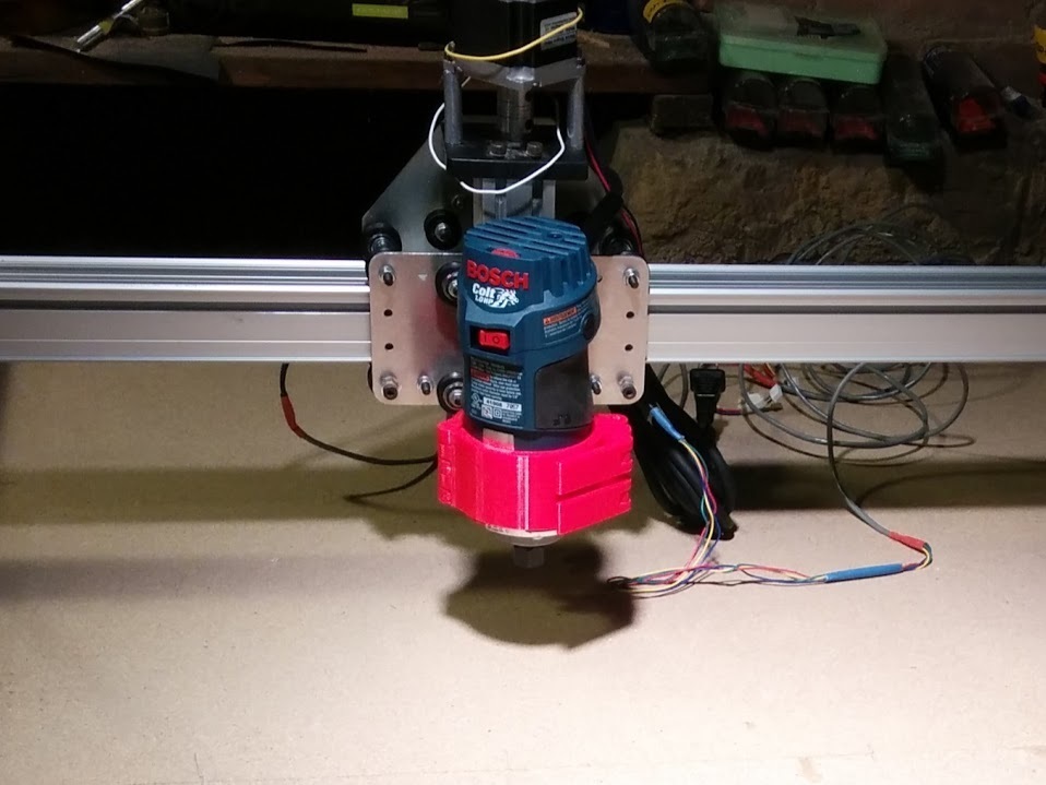 3D printed Quick Release Bosch Colt CNC Spindle Mount・Cults