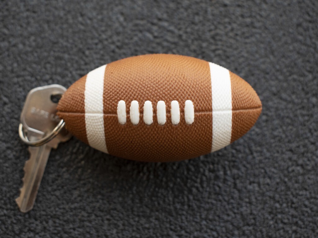 🏈 Multi-Color Textured Football Keychain・Free STL File for ・Cults
