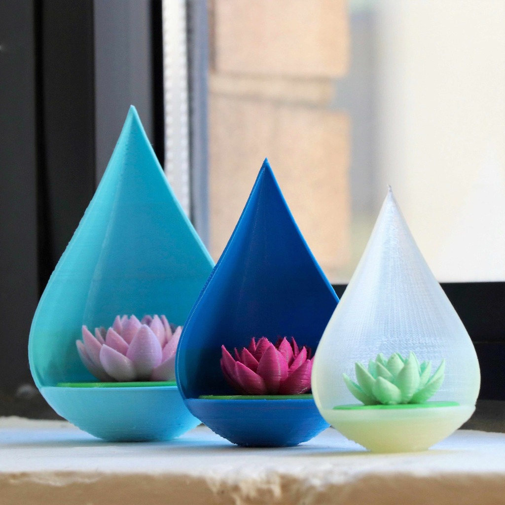 🚰 Raindrop Water Lily・Free 3D File for ・Cults