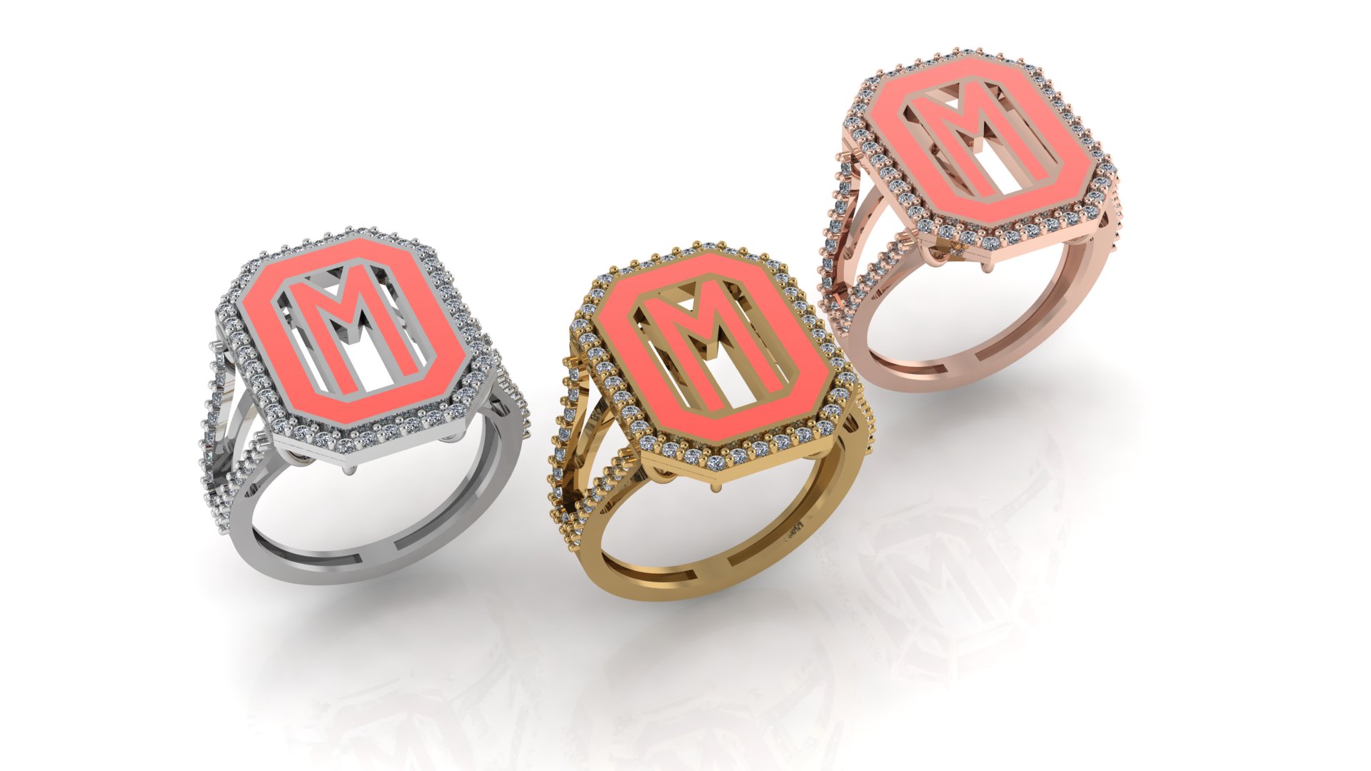 3D file Alphabet Letters Ring M 💍 ・3D printing model to download・Cults