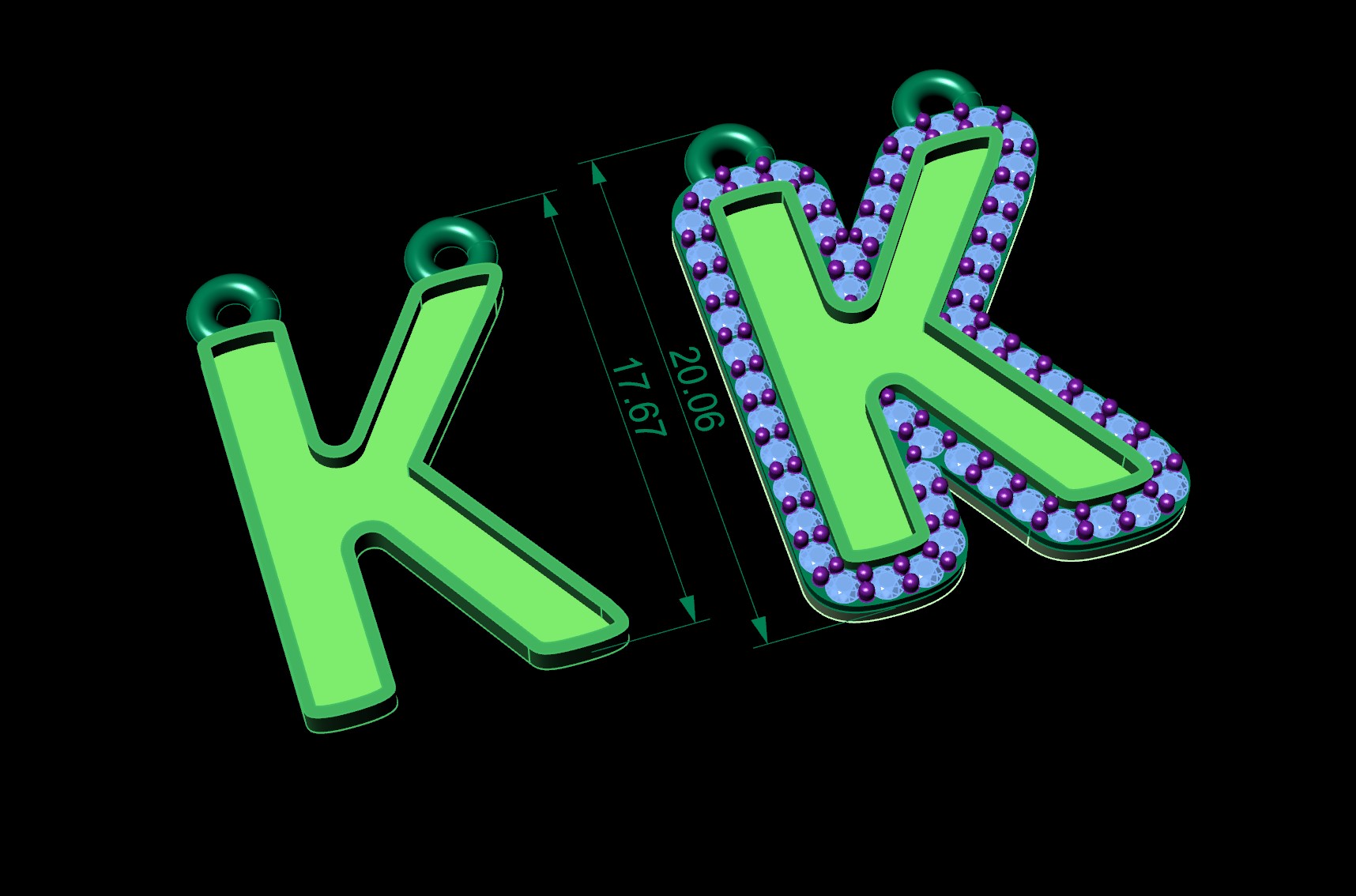 STL file alphabet letters jewelry-K 💍 ・3D printing design to download・Cults