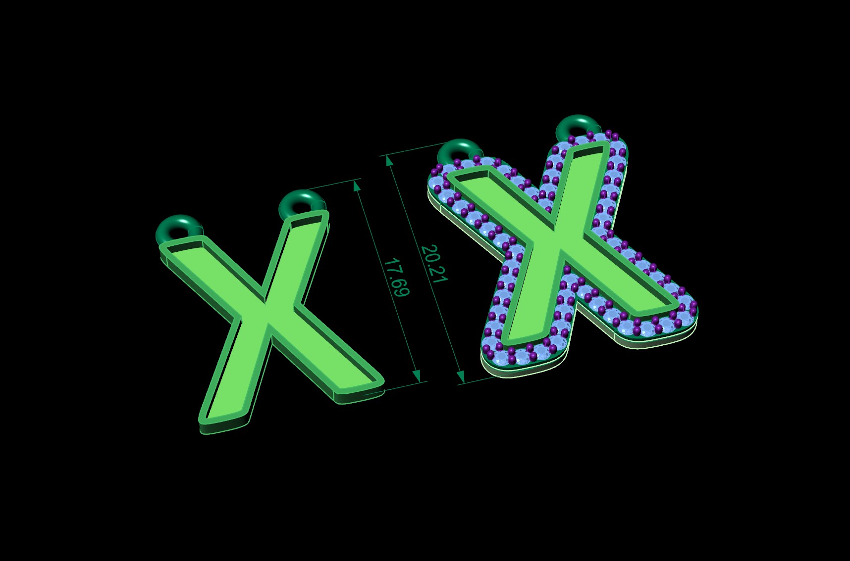 STL file alphabet letters jewelry-X 💍・3D printer model to download・Cults