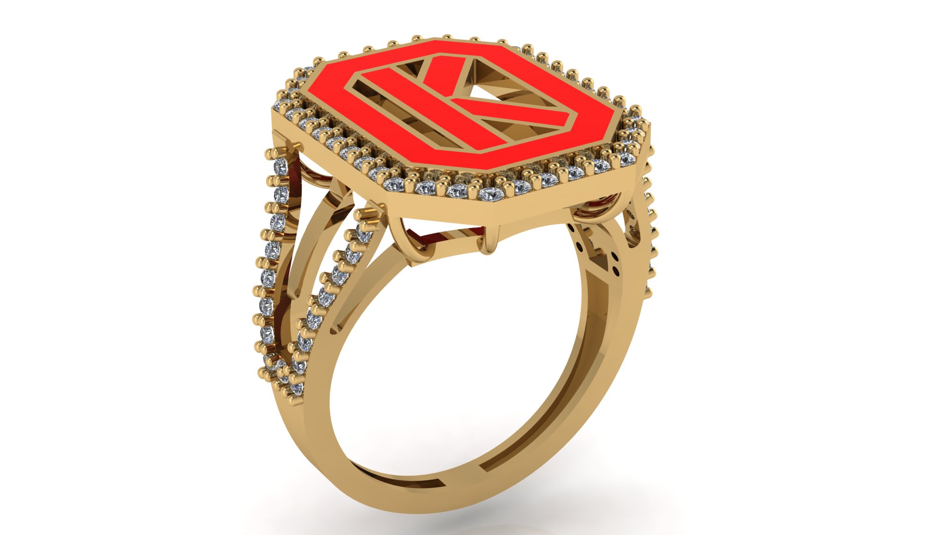 3D file Alphabet Letters Ring K 💍・3D printer model to download・Cults