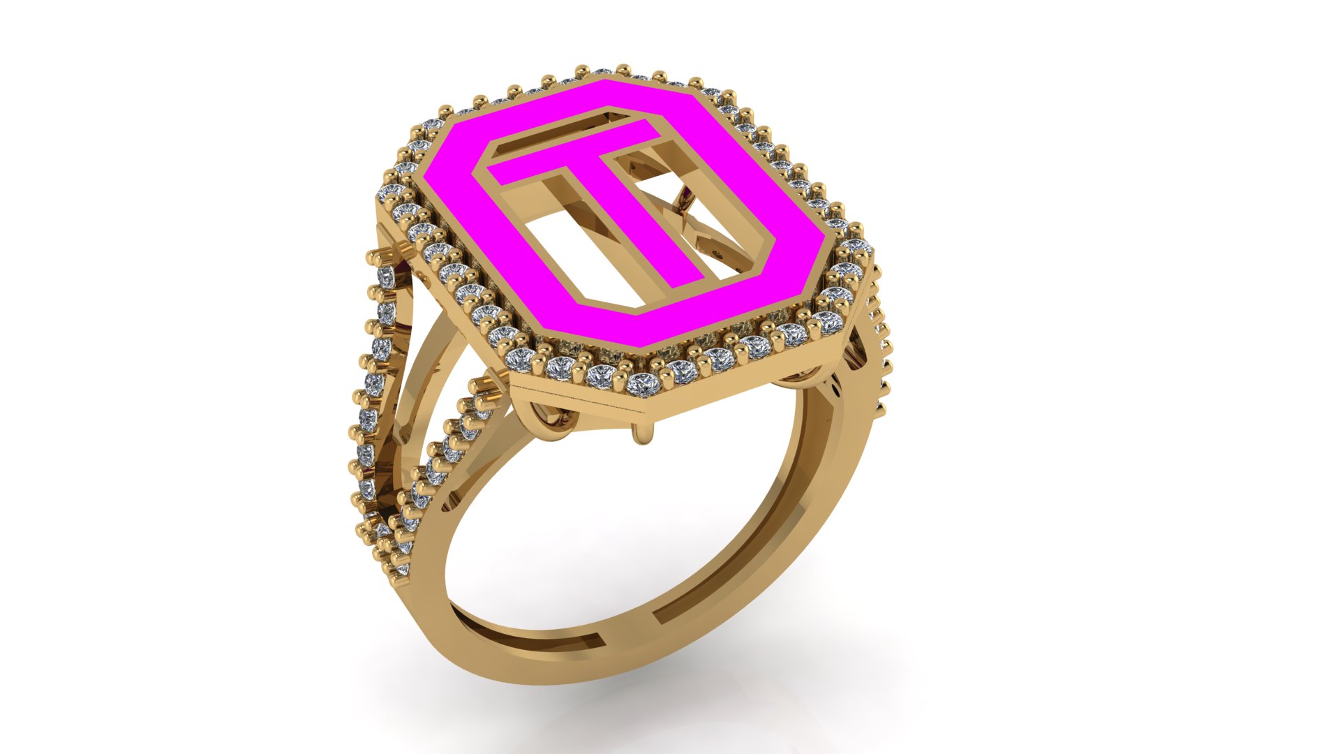 3D file Alphabet Letters Ring T 💍・3D print model to download・Cults