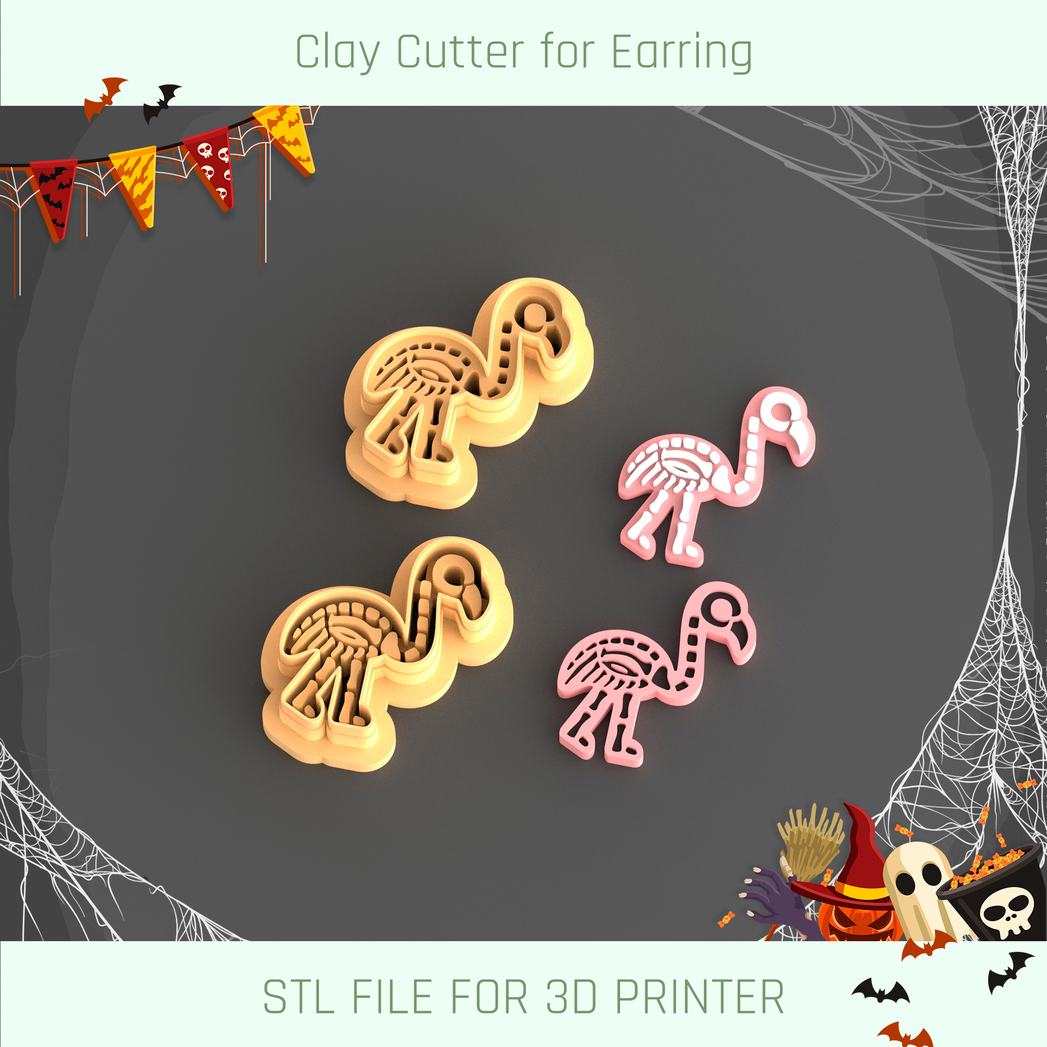 🦩 Flamingo Skeleton・ 3D File for 3D printing・Cults