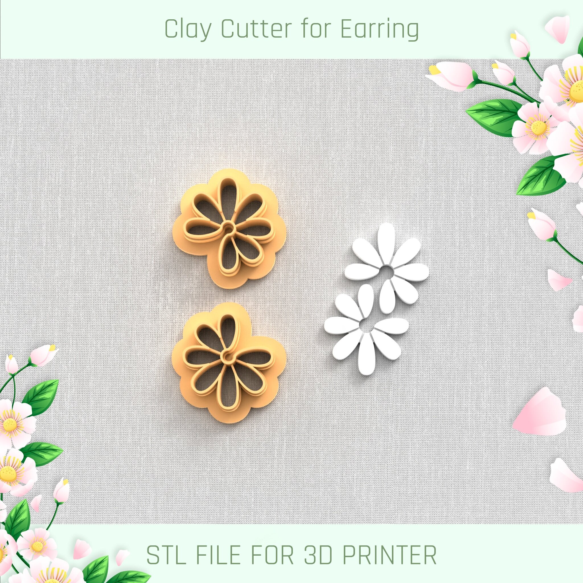 💍 Half Daisies・ 3D File for 3D printing・Cults