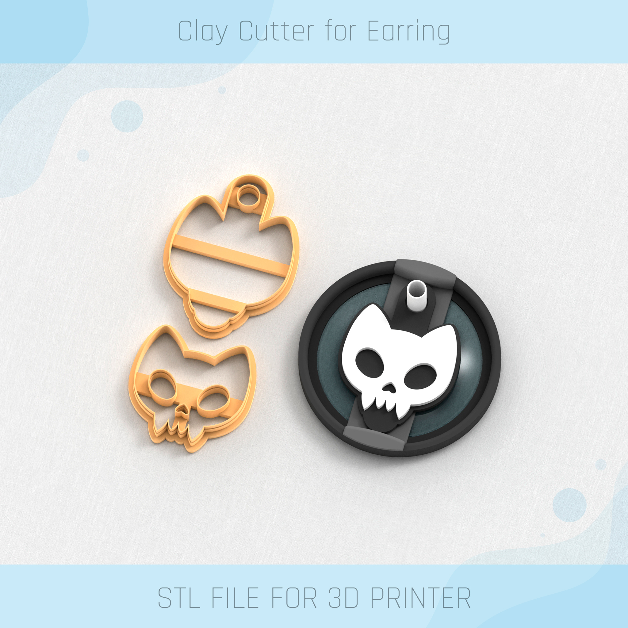 💀 Skull Cat Stanley Topper・ 3D File for 3D printing・Cults