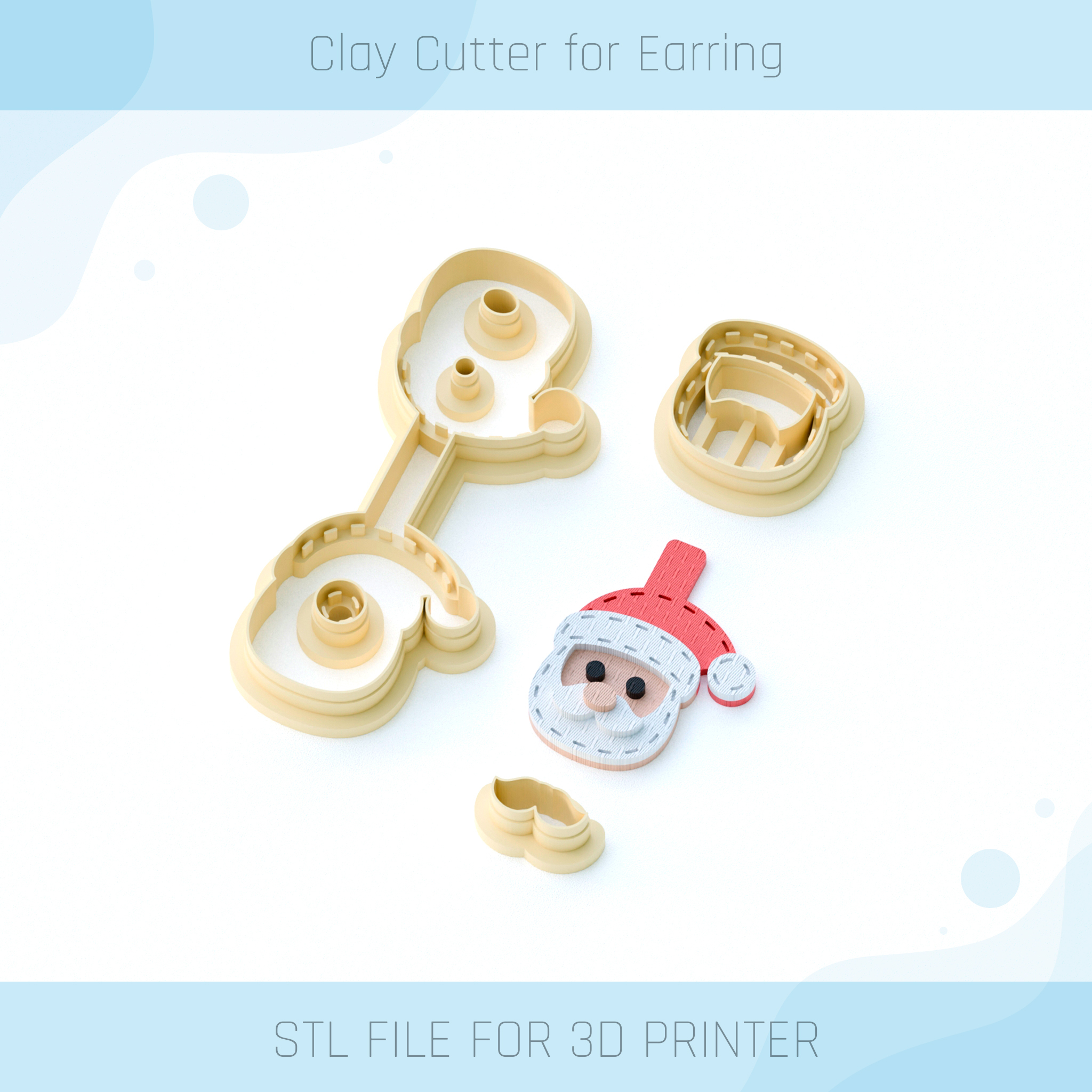 🧑‍🎄 Mr Claus Keychain Cutter・ 3D File for 3D printing・Cults