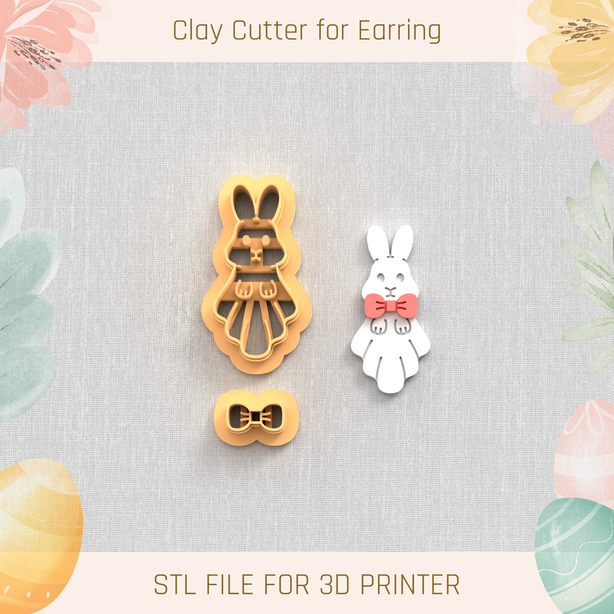 👻 Ghost Bunny with Ribbon・ 3D File for 3D printing・Cults