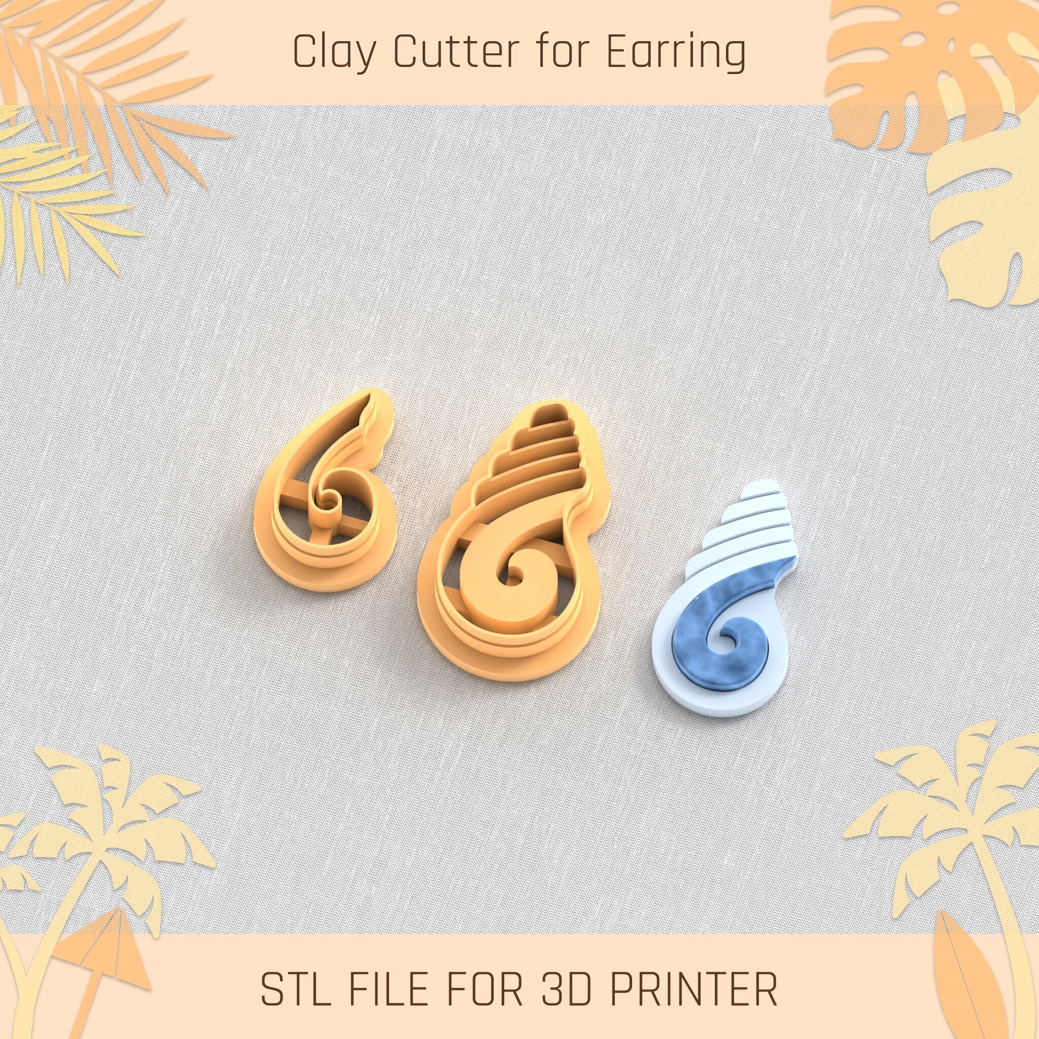 🐚 Shell with Precious Stone・ 3D File for 3D printing・Cults