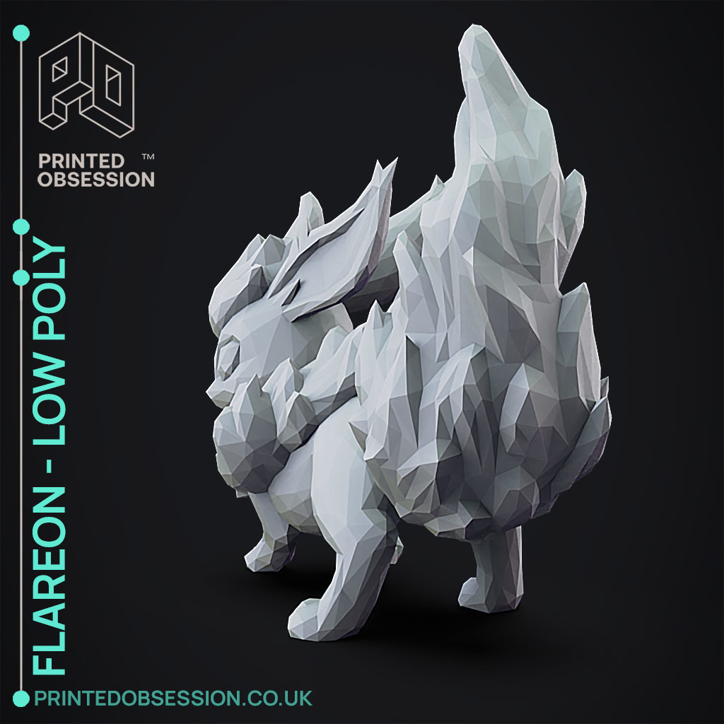 🐉 Flareon - Pokemon - Low Poly Fan Art・Free 3D File for ・Cults