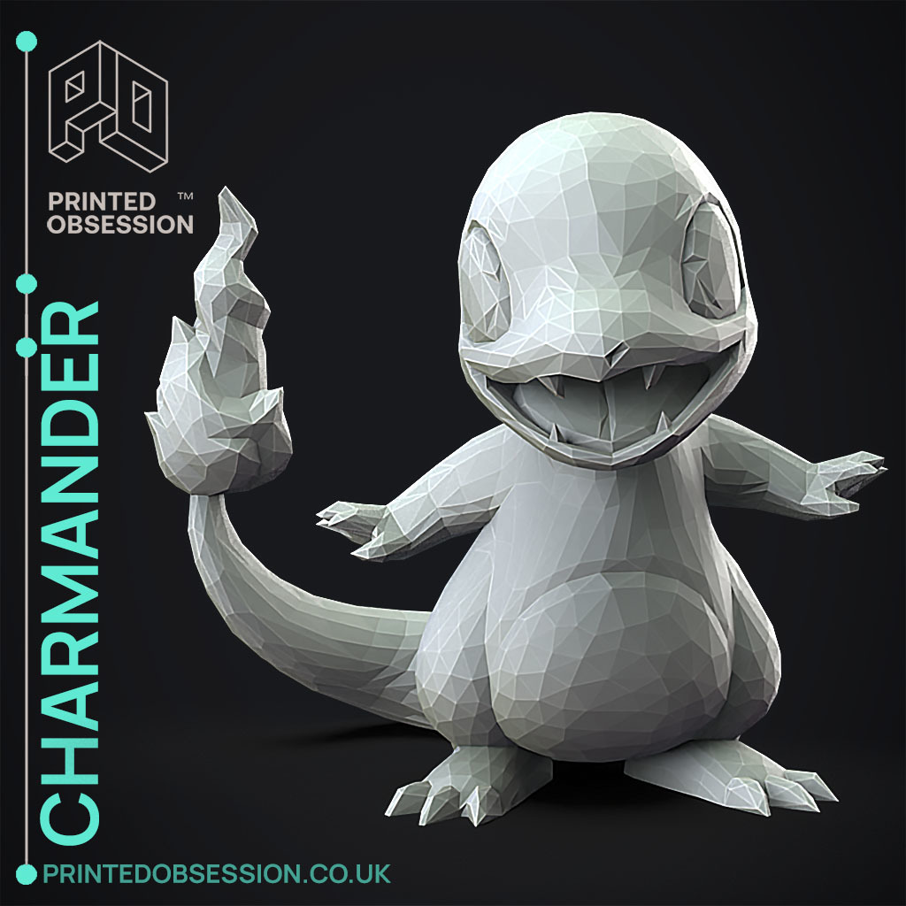 🐉 Charmander - Pokemon - Low Poly Fan Art・Free 3D File for ・Cults