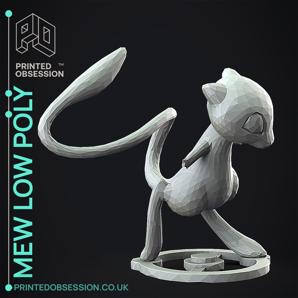 🐉 Mew - Pokemon - Low Poly Fan Art・Free 3D File for ・Cults