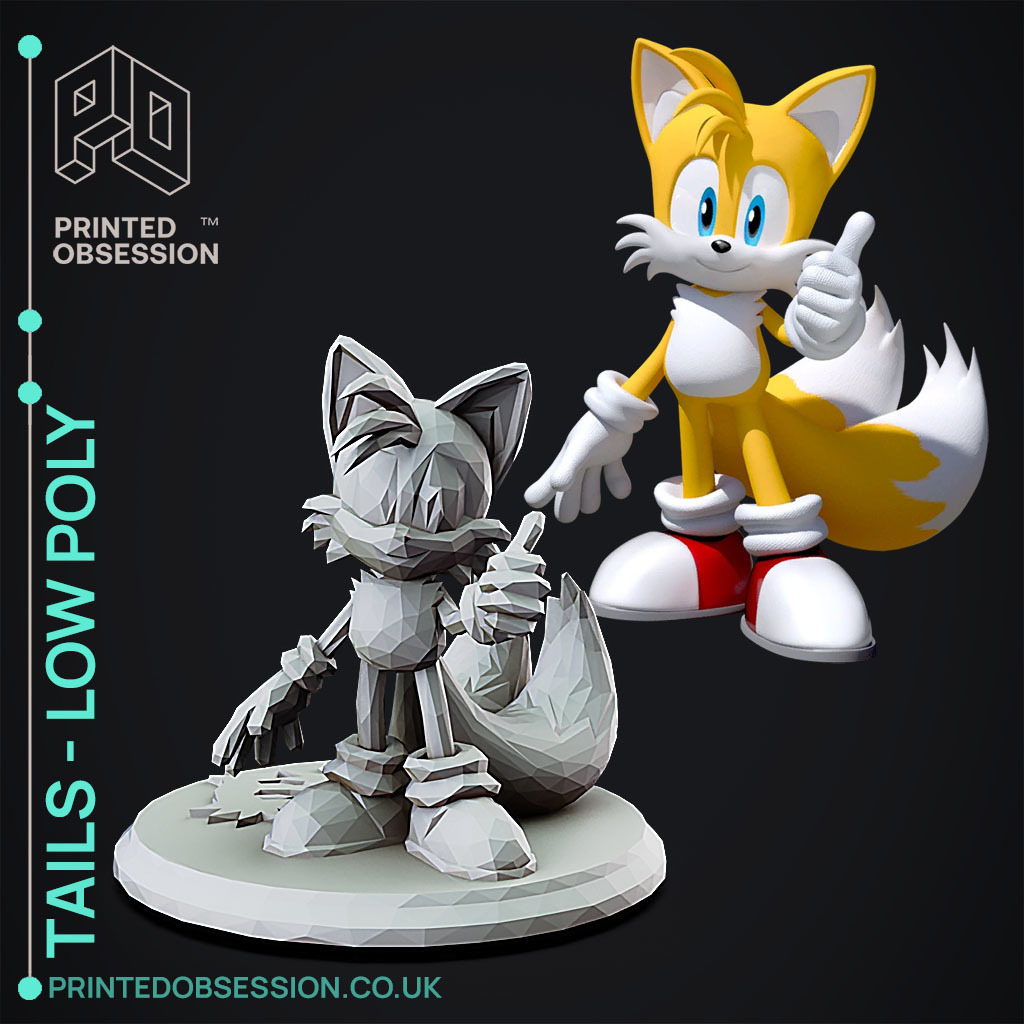 🦔 Tails - Sonic The Hedgehog - Low Poly - Fanart・Free 3D File for ・Cults