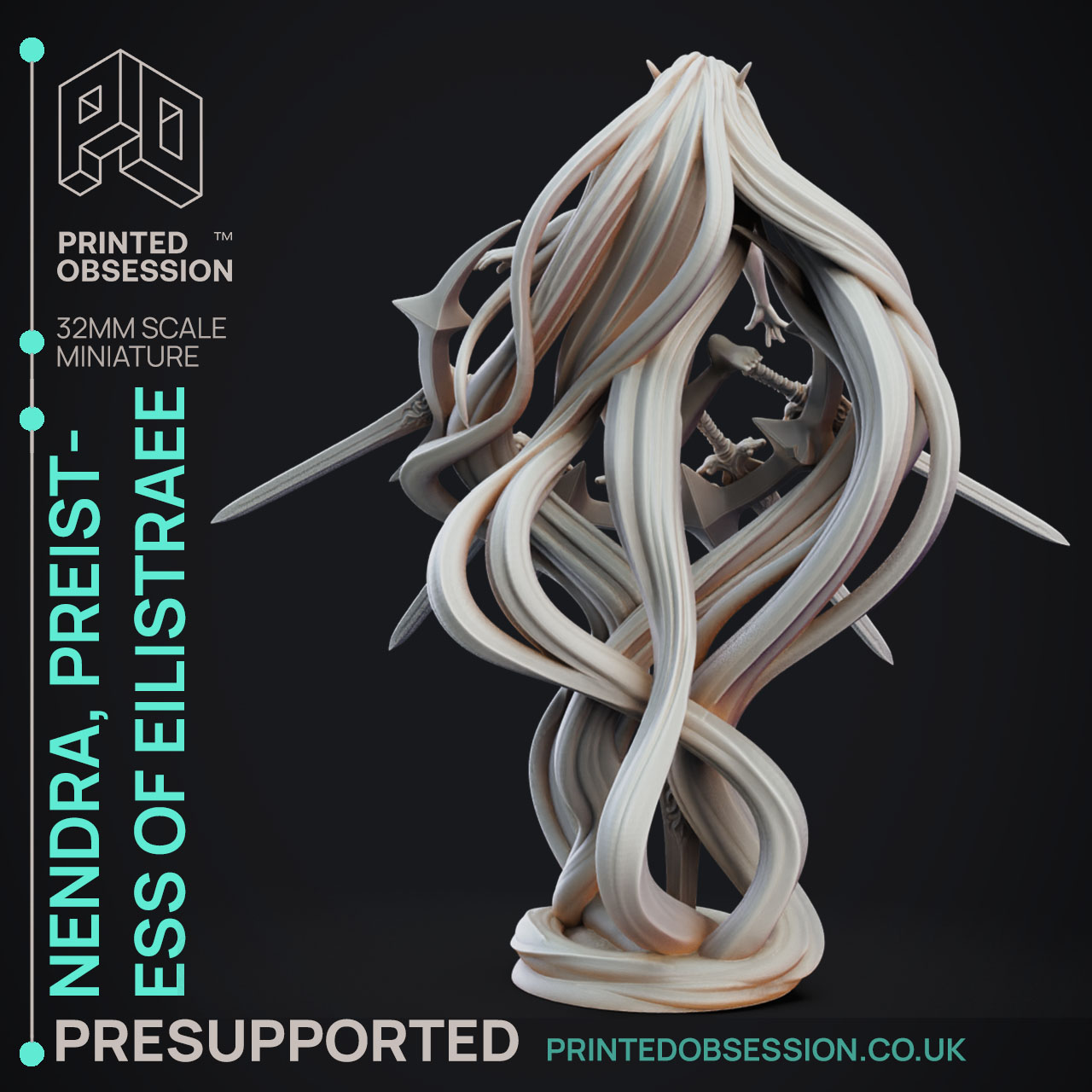 🧝 Nendra Priestess of Eilistraee - D&D Drow Elf - PRESUPPORTED - 32mm ...