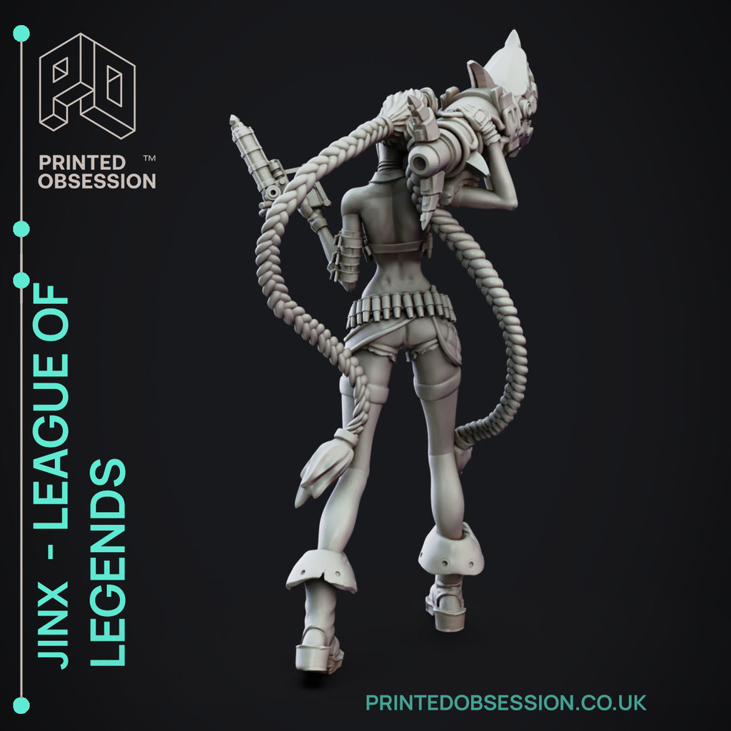 👙 Jinx - League of Legends - 25cm Fanart Model・Free 3D File for ・Cults