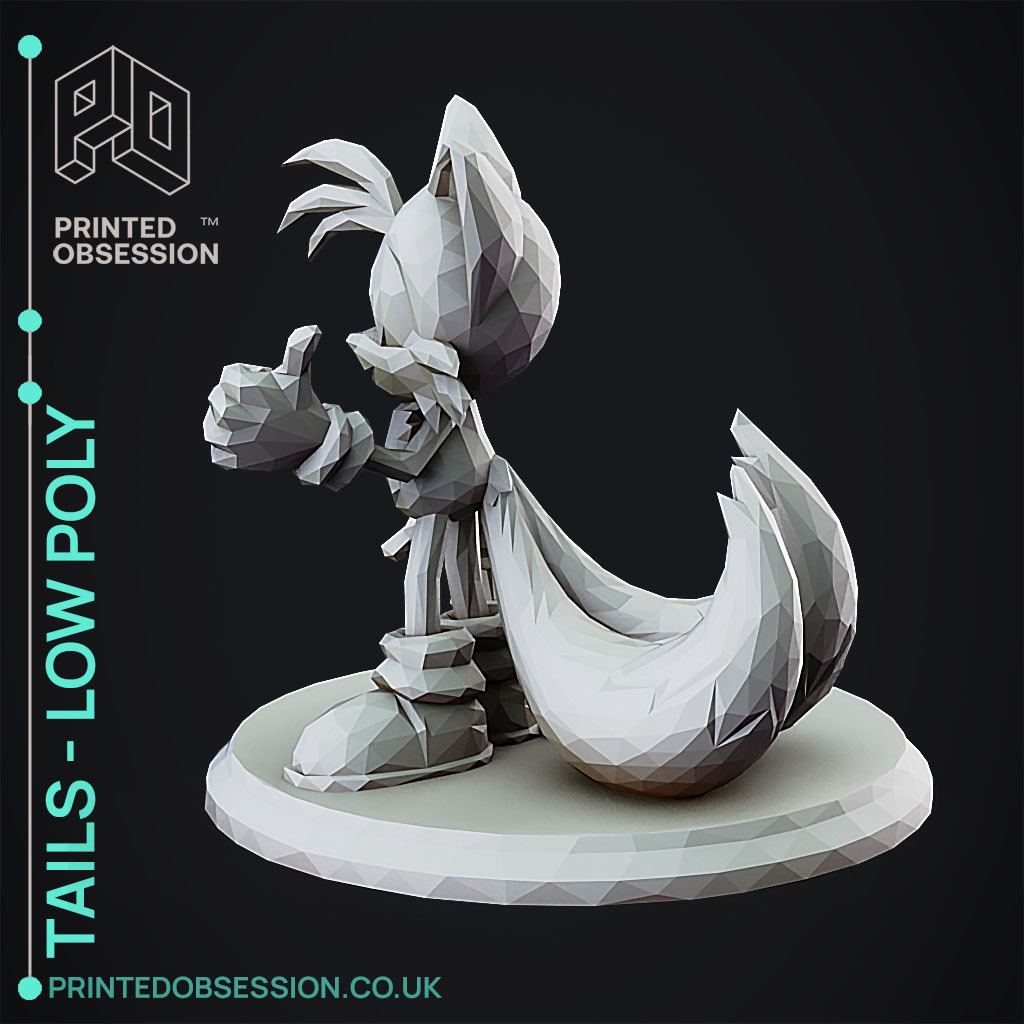 🦔 Tails - Sonic The Hedgehog - Low Poly - Fanart・Free 3D File for ・Cults