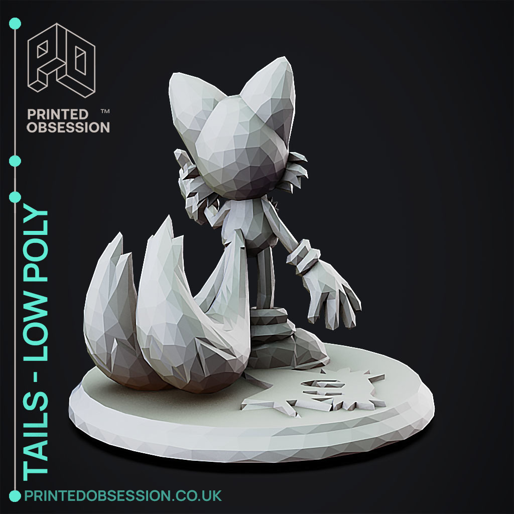 🦔 Tails - Sonic The Hedgehog - Low Poly - Fanart・Free 3D File for ・Cults