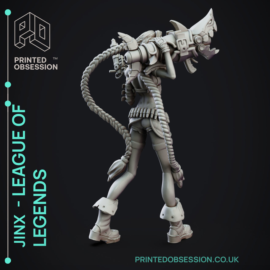👙 Jinx - League of Legends - 25cm Fanart Model・Free 3D File for ・Cults