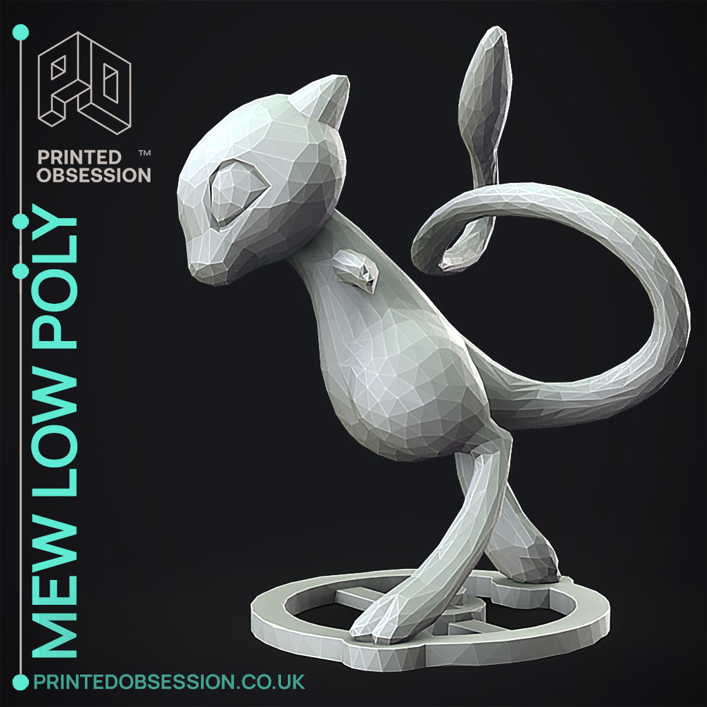 🐉 Mew - Pokemon - Low Poly Fan Art・Free 3D File for ・Cults