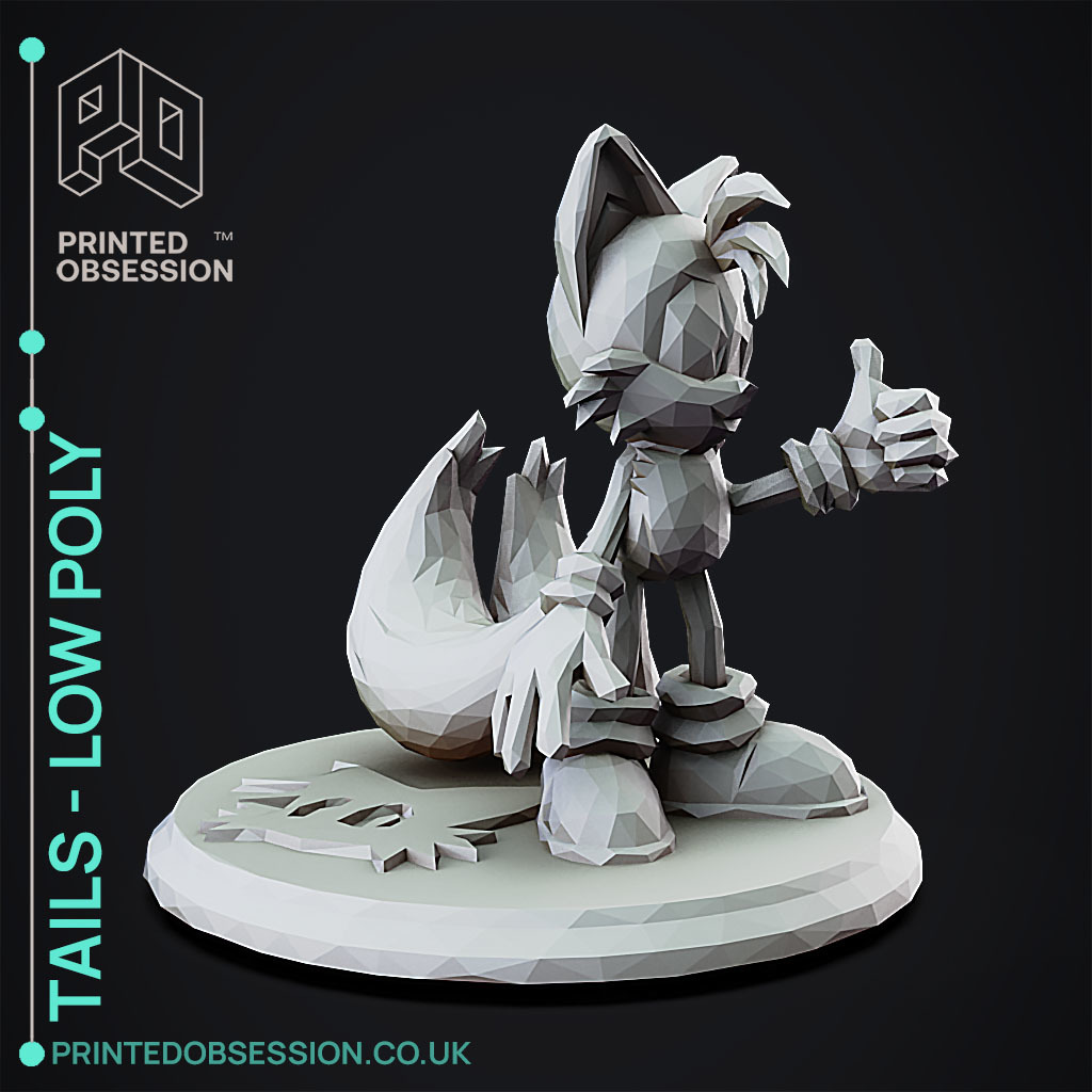 🦔 Tails - Sonic The Hedgehog - Low Poly - Fanart・Free 3D File for ・Cults