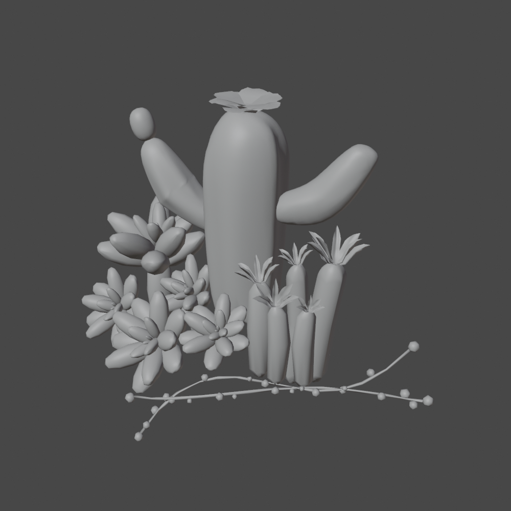 OBJ file cacti and succulents 🌵・3D printing template to download・Cults