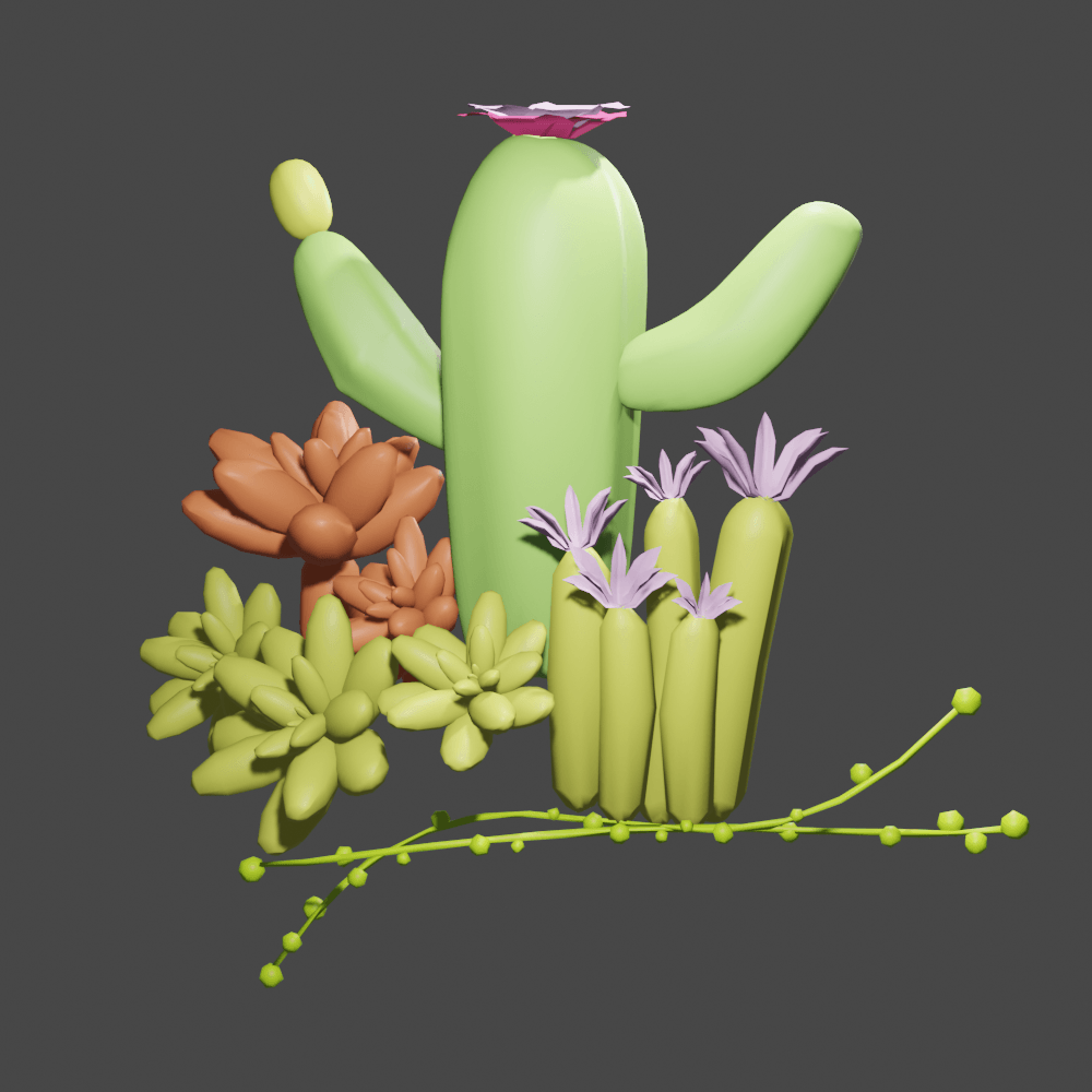 OBJ file cacti and succulents 🌵・3D printing template to download・Cults