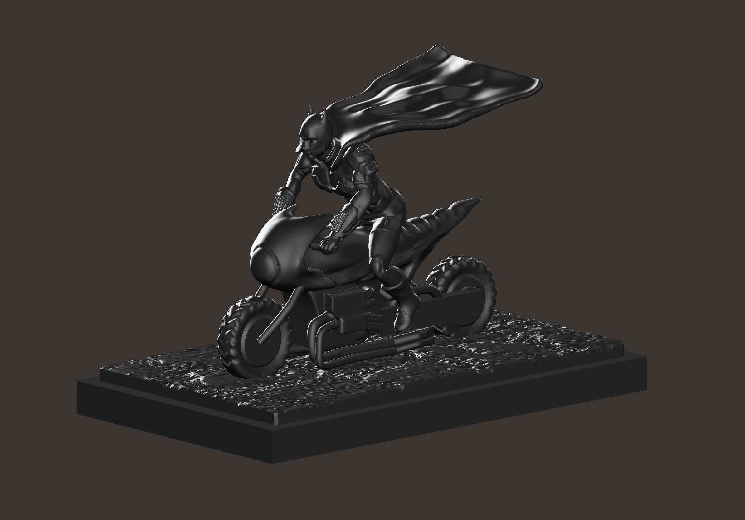 🎨 The Batman Batcycle (2022) Statue Robert Pattinson Batman Fan Art ...
