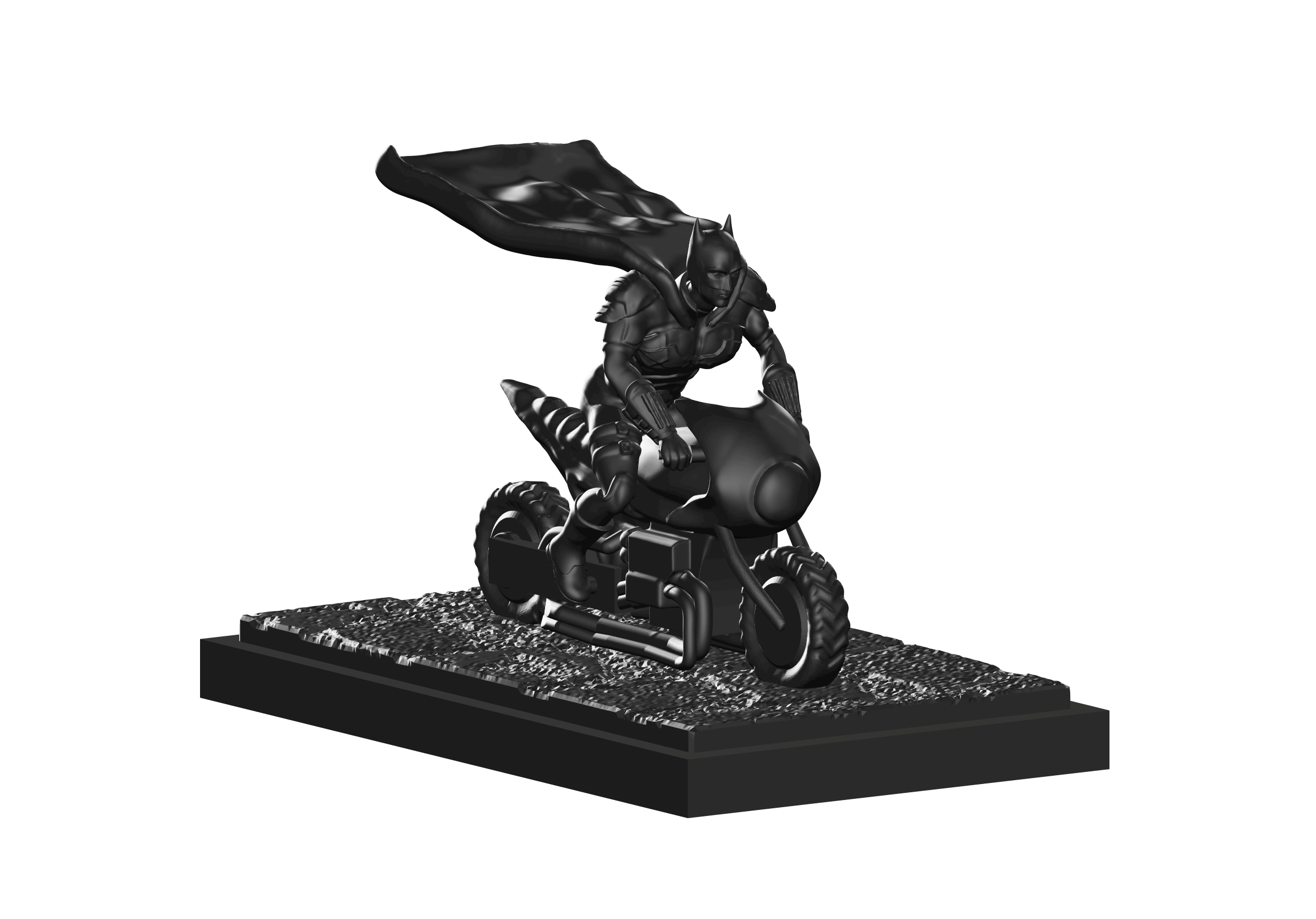 🎨 The Batman Batcycle (2022) Statue Robert Pattinson Batman Fan Art ...