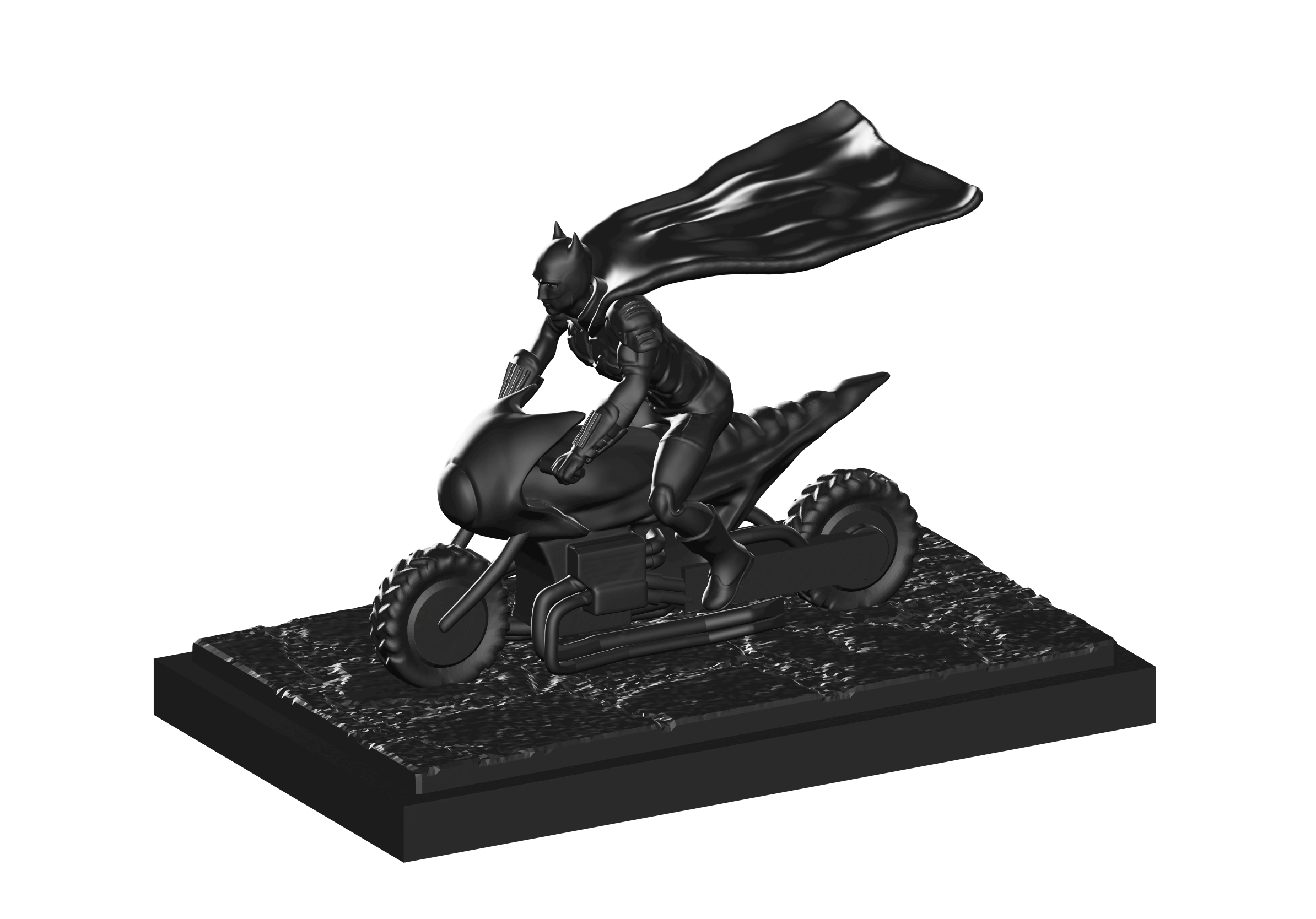 🎨 The Batman Batcycle (2022) Statue Robert Pattinson Batman Fan Art ...