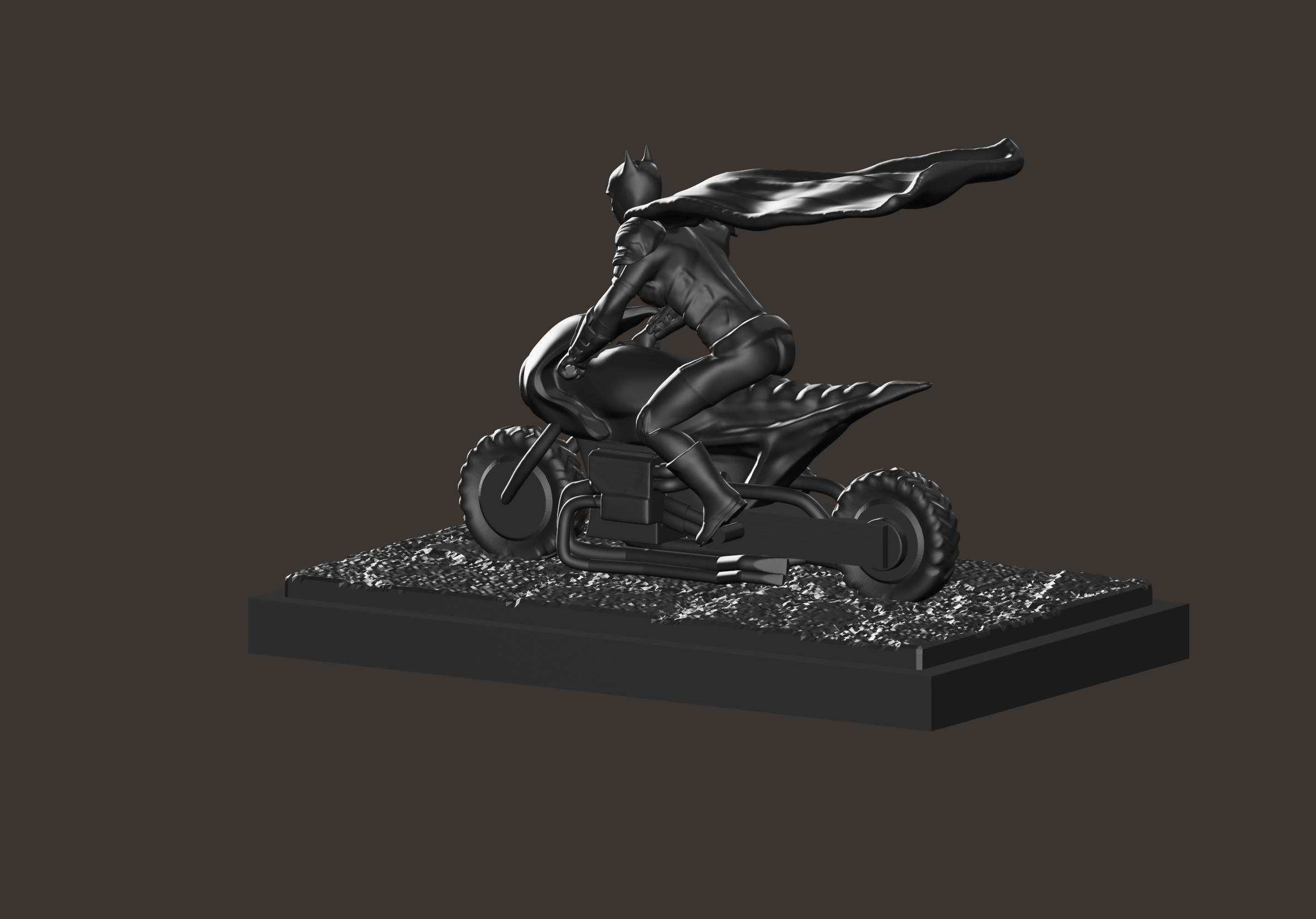 🎨 The Batman Batcycle (2022) Statue Robert Pattinson Batman Fan Art ...