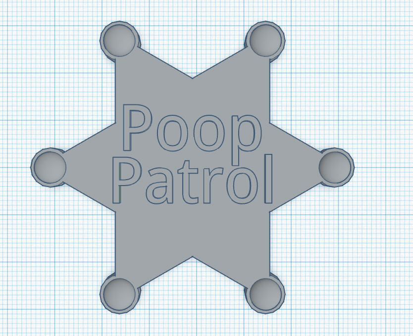 📛 Poop Patrol Badge・Free STL File for ・Cults