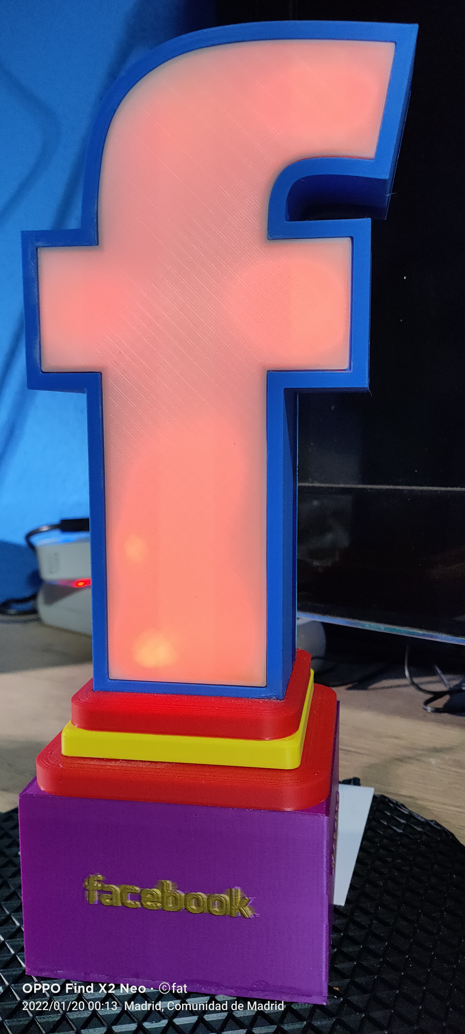 OBJ file Ambient lamp Facebook, led and phosphorous 🔦 (GCODE)・3D ...