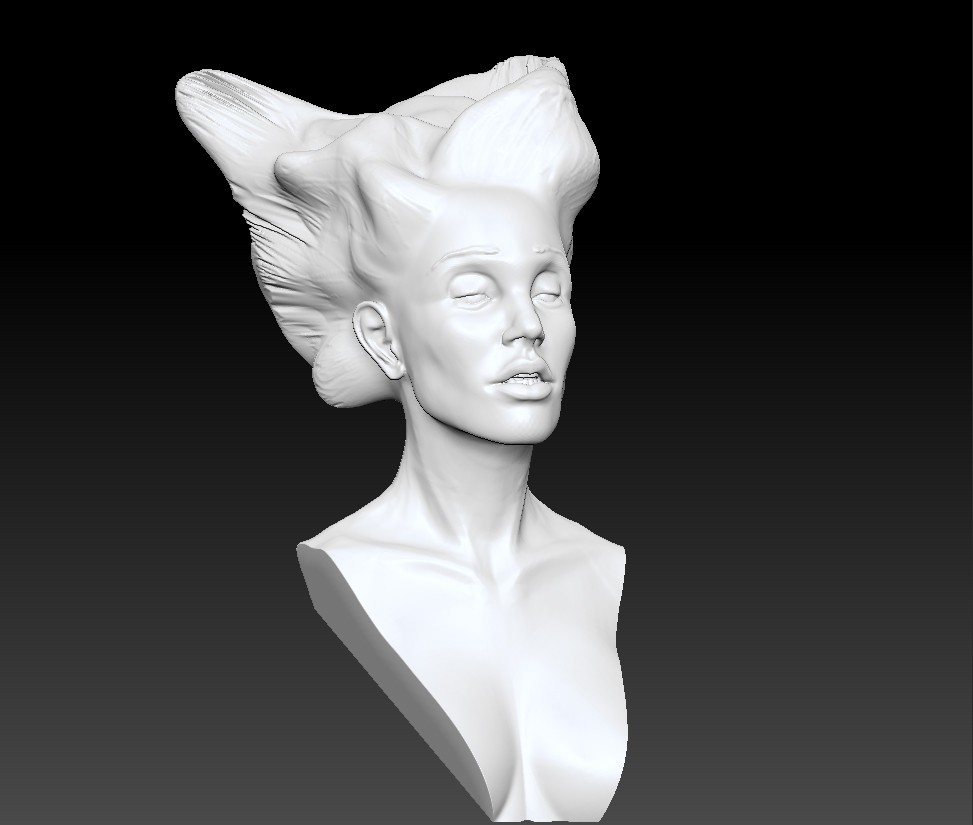 👼 Angel Lady with Wing Hair・Free STL File for 3D printing・Cults