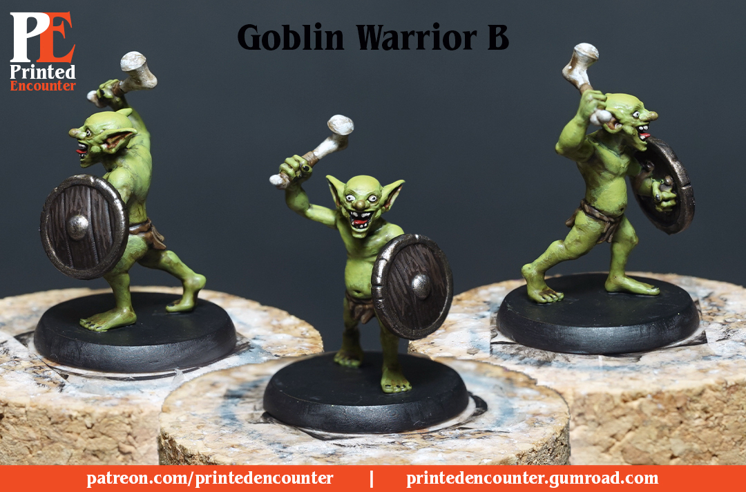 3D printable Goblin Warrior B・Cults