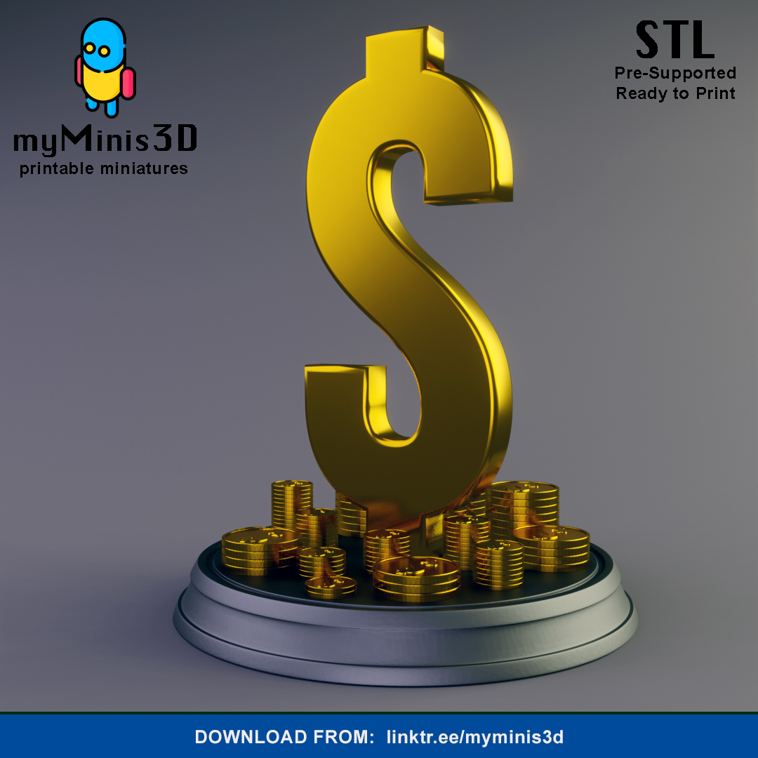 Fichier STL Signe de l'argent Ornament for Lucky | Modèles d'impression ...