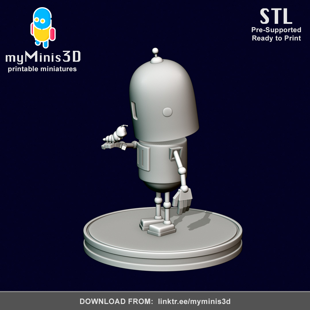 🤖 Miniature of Cute Robot with a Caterpillar | 3D print models.・ STL ...