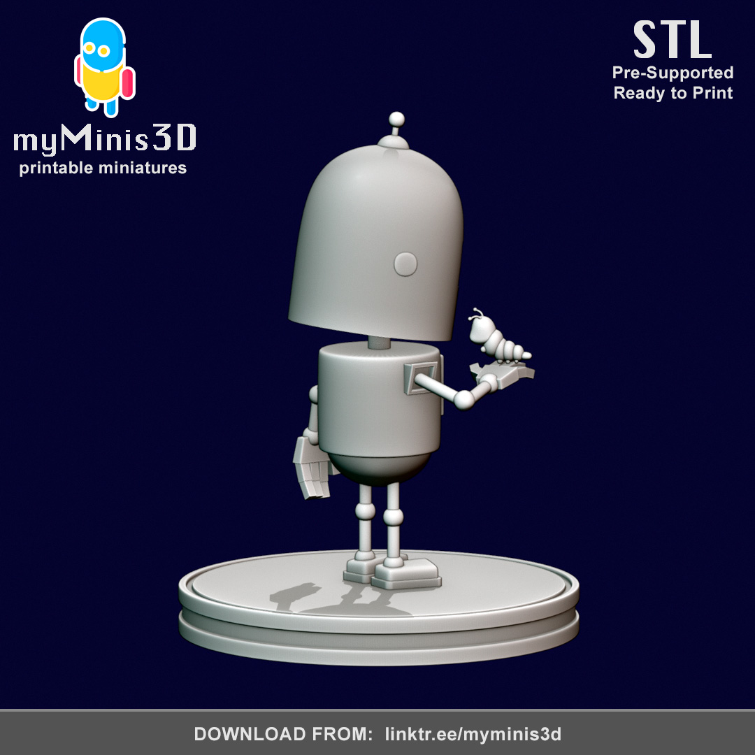 🤖 Miniature of Cute Robot with a Caterpillar | 3D print models.・ STL ...