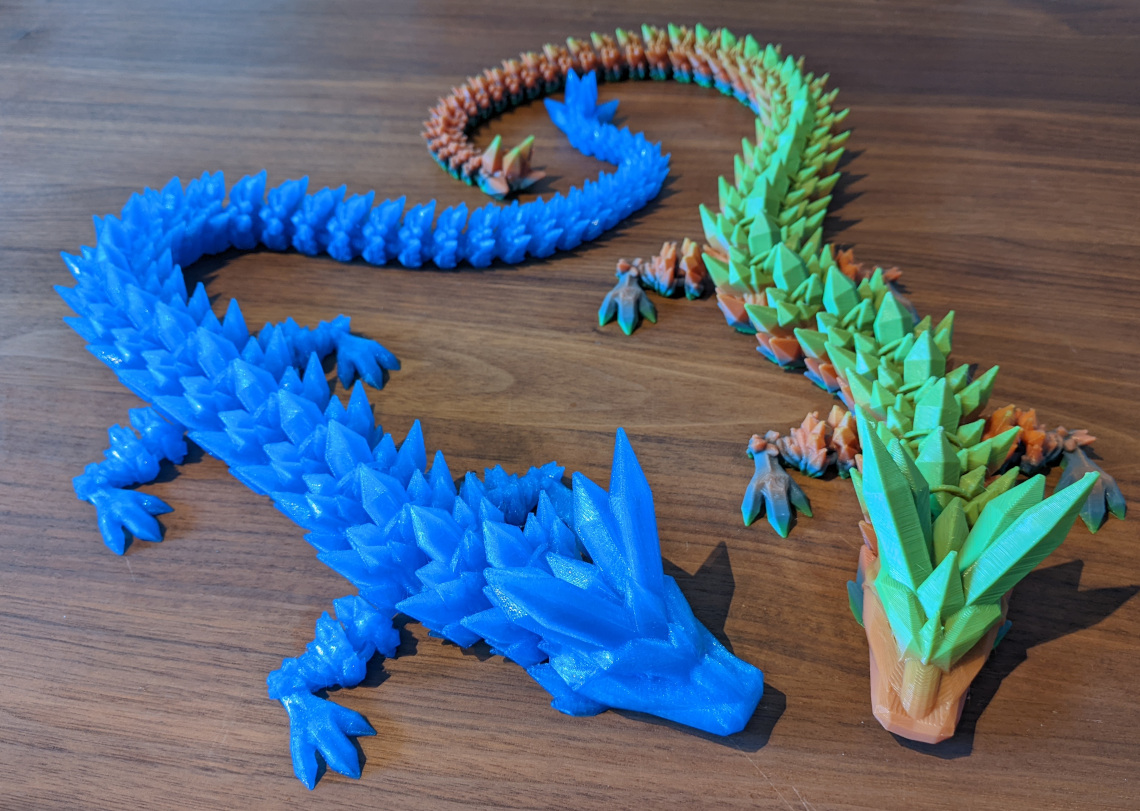 Impressão 3D para Dragón de Cristal, Mascota Flexi Wiggle Articulada ...